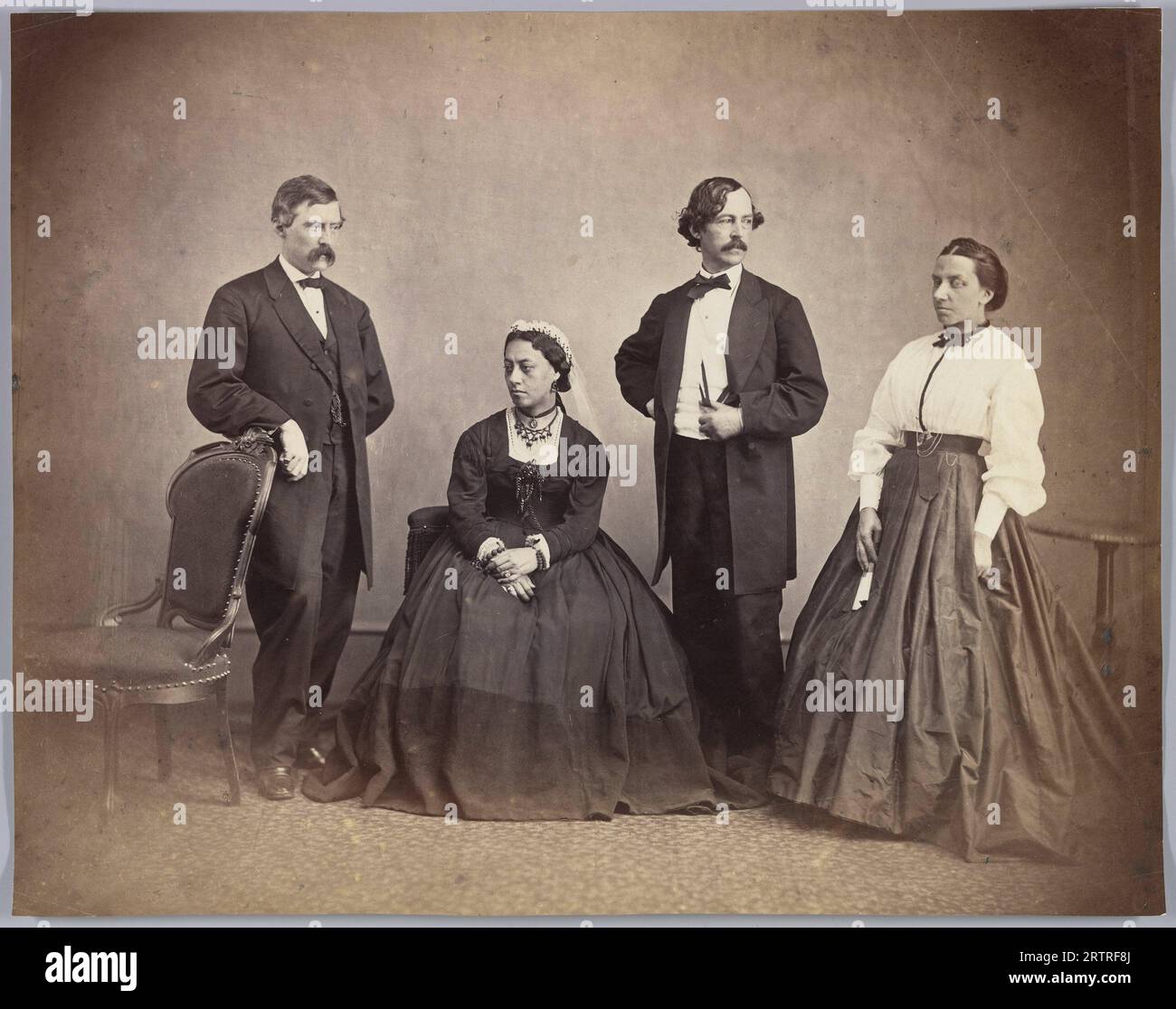 Queen Emma of Hawaii, 1836 – 1885, and her entourage, photograph by ...