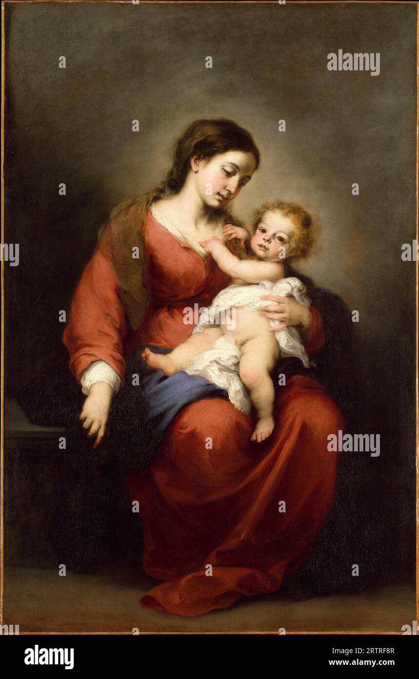 Virgin and Child, oil painting by Spanish baroque painter Bartolomé ...