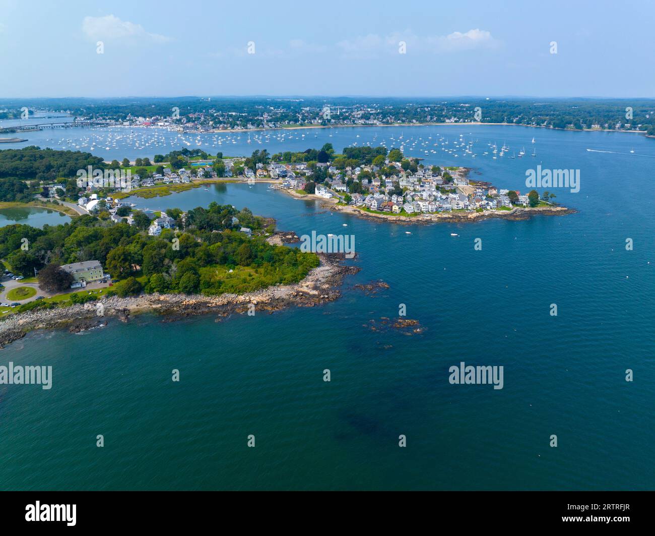Juniper Point and Winter Island aerial view in summer at Salem Neck ...