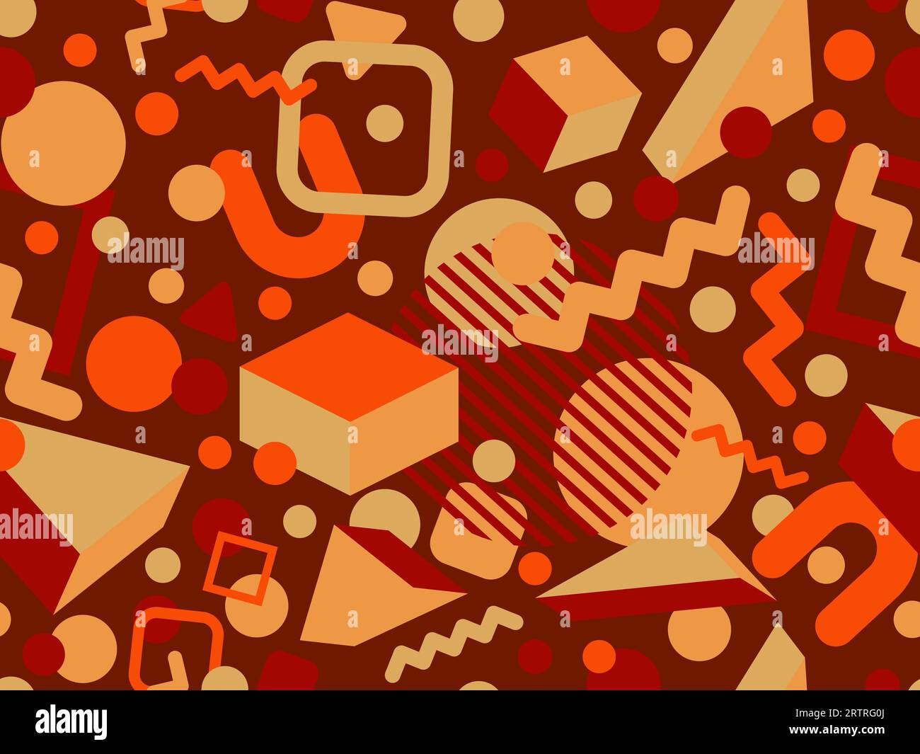 3d geometric seamless pattern in style of the 80s. 3d isometric ...