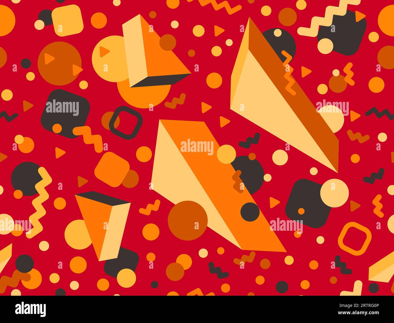 3d geometric seamless pattern in style of the 80s. 3d isometric ...