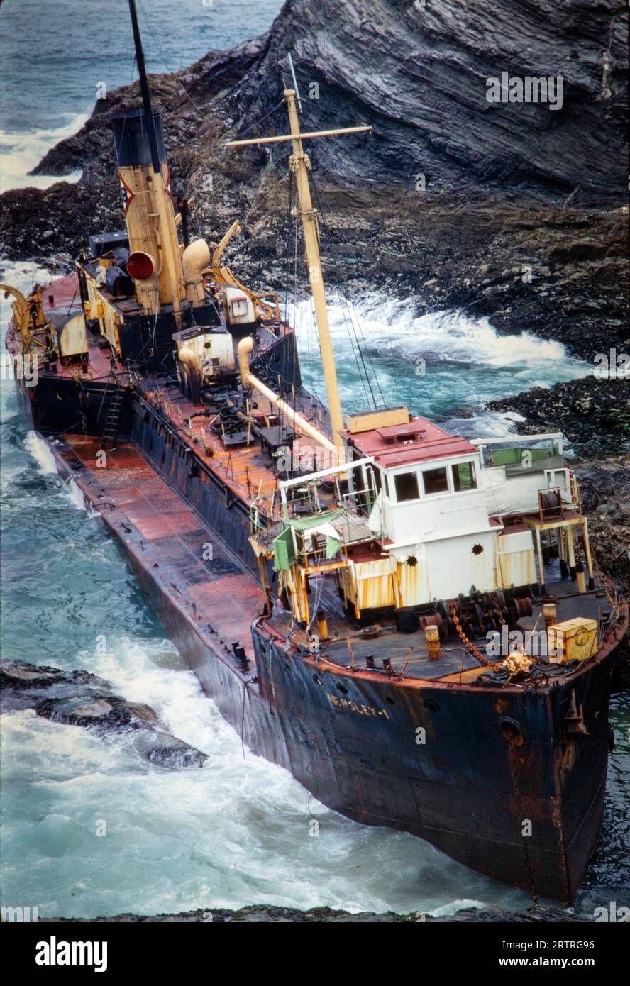The SS Hemsley 1, which was shipwrecked in Fox Cove, Porthcothan, near ...