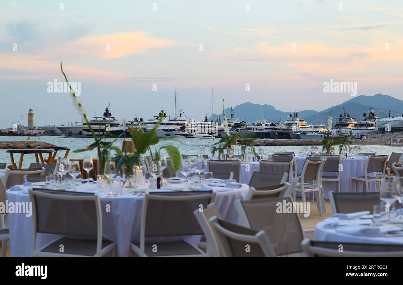 Cannes, France - September 14, 2023: Yachting Festival Cannes with ...