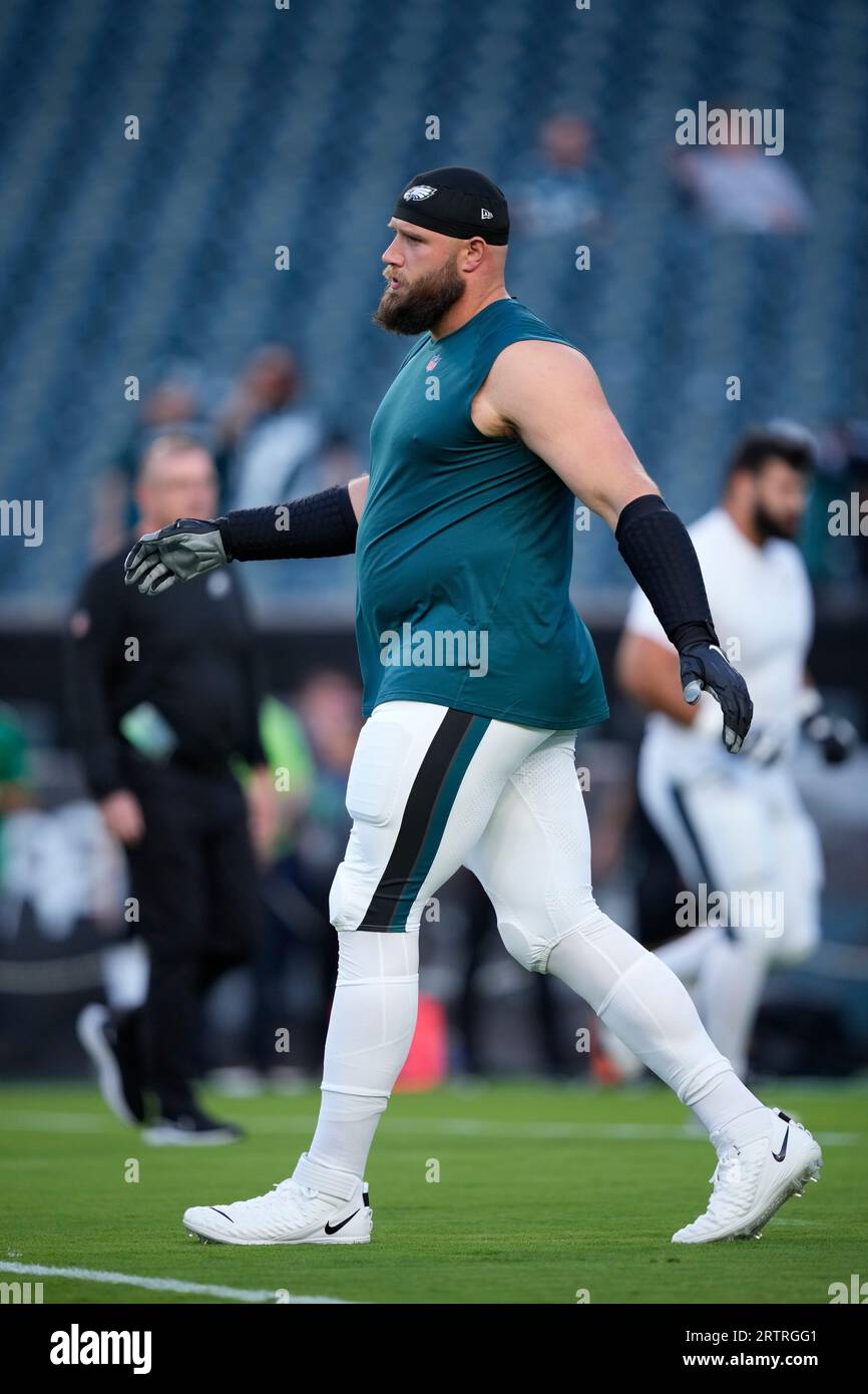 Philadelphia Eagles offensive tackle Lane Johnson (65) warms up before ...