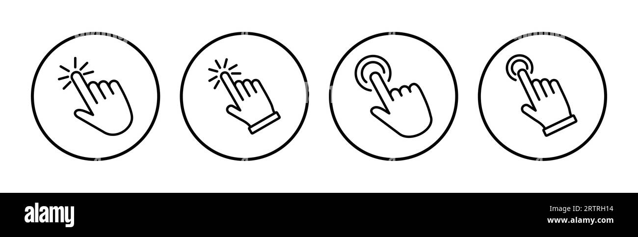 hand click icon vector. clicking finger icon. pointer icon Stock Vector ...
