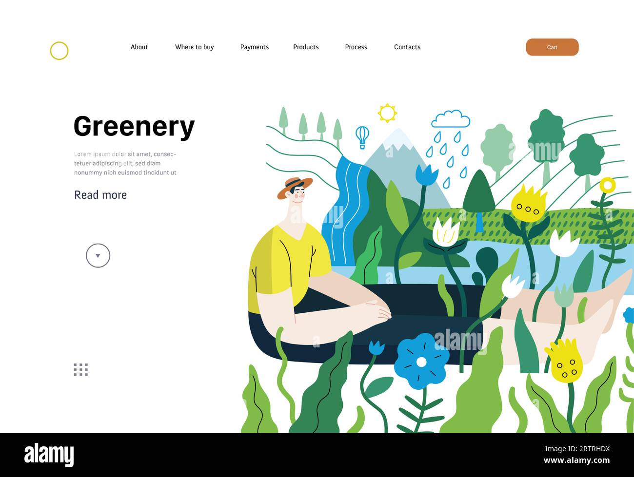 Serene waterfall Stock Vector Images - Alamy