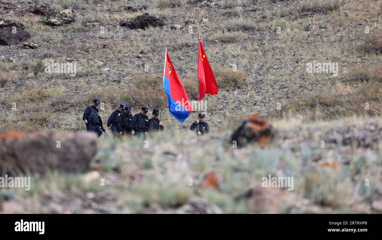 ALTAY, CHINA - SEPTEMBER 14, 2023 - A border patrol team patrols the ...