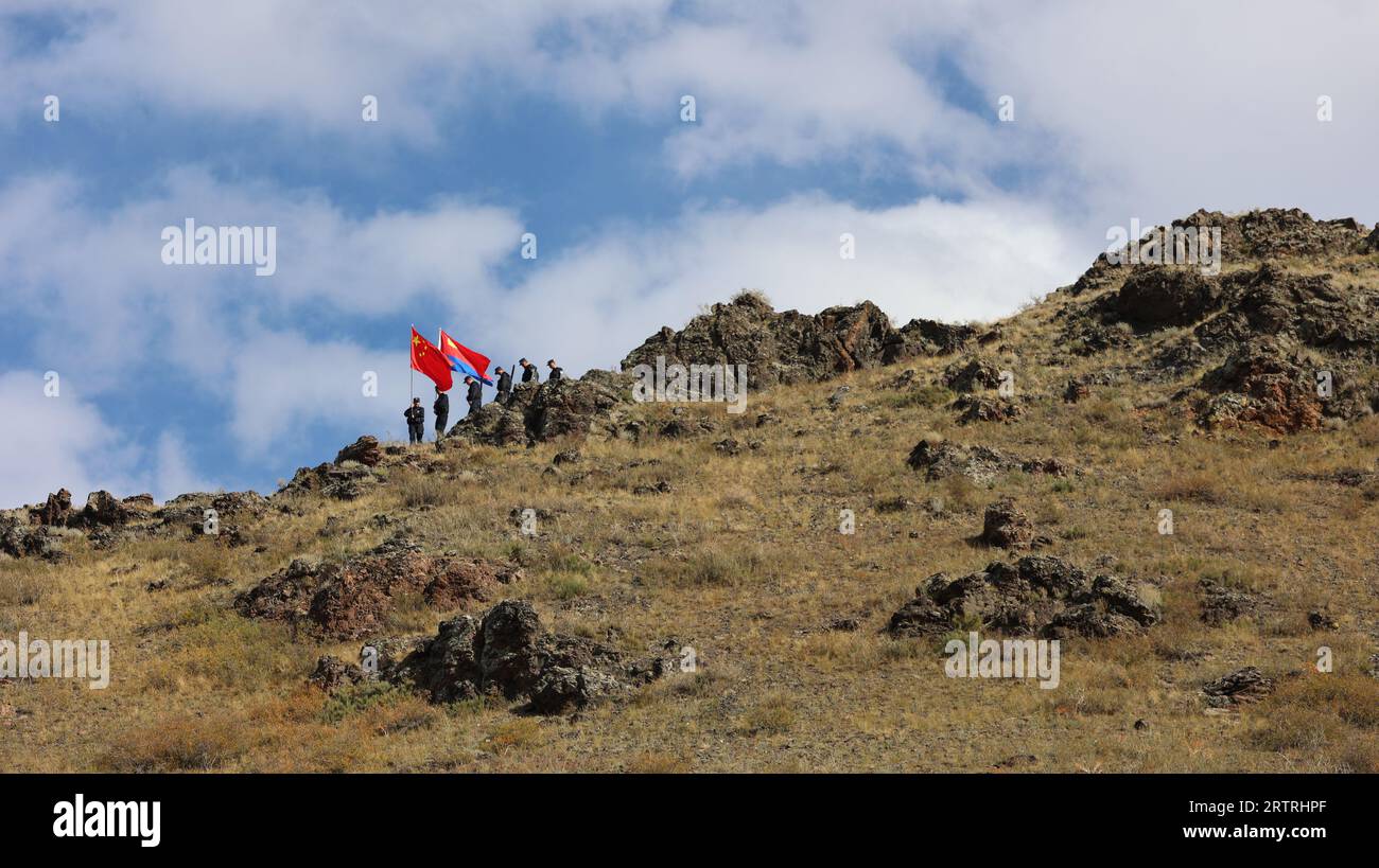 ALTAY, CHINA - SEPTEMBER 14, 2023 - A border patrol team patrols the ...