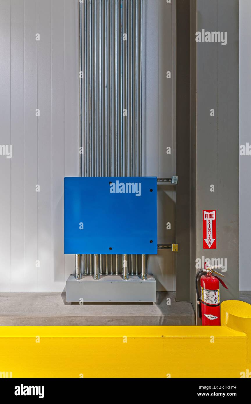 Scene from interior loading dock at a cold-storage facility, with a ...