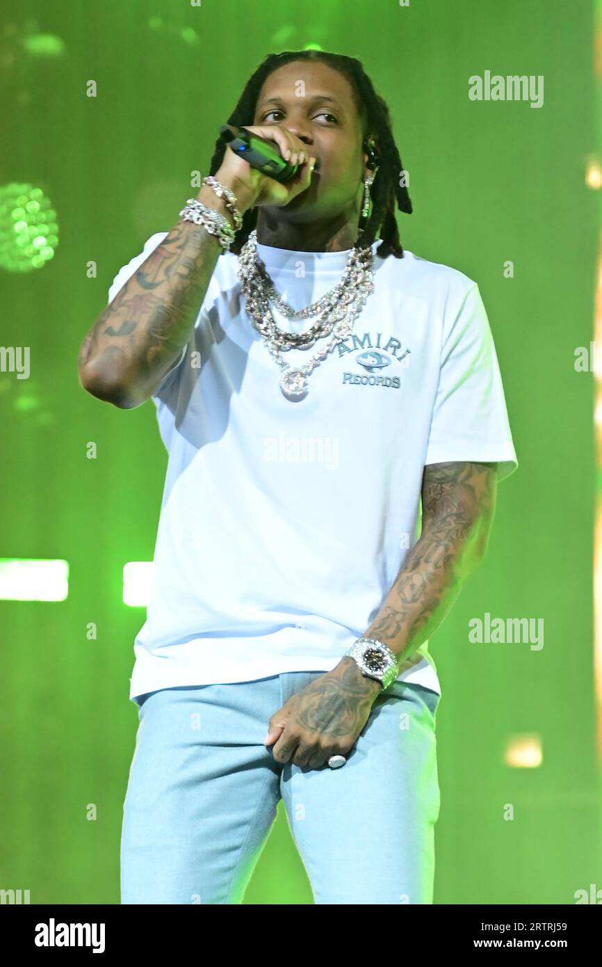Lil Durk on the "Sorry for the Drought Tour 2023" at United Center on ...
