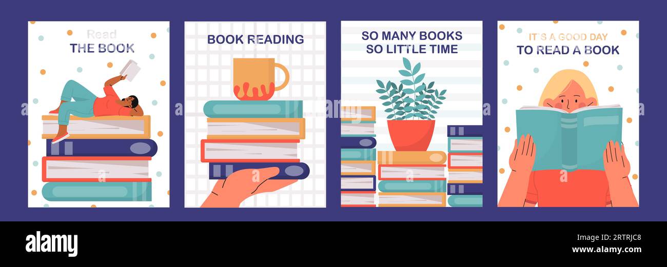 Set of posters with books vector concept Stock Vector Image & Art - Alamy