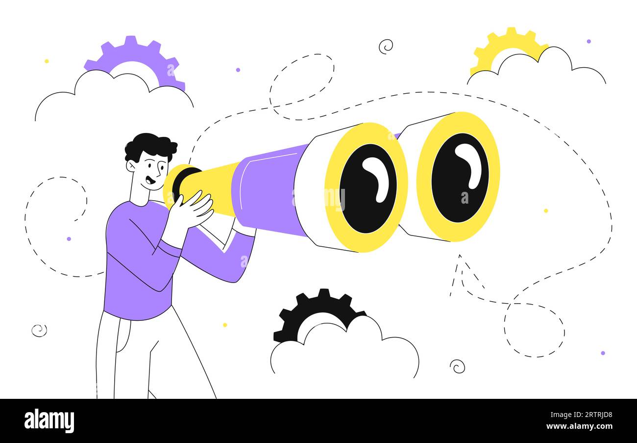 Line art businessman big Cut Out Stock Images & Pictures - Alamy