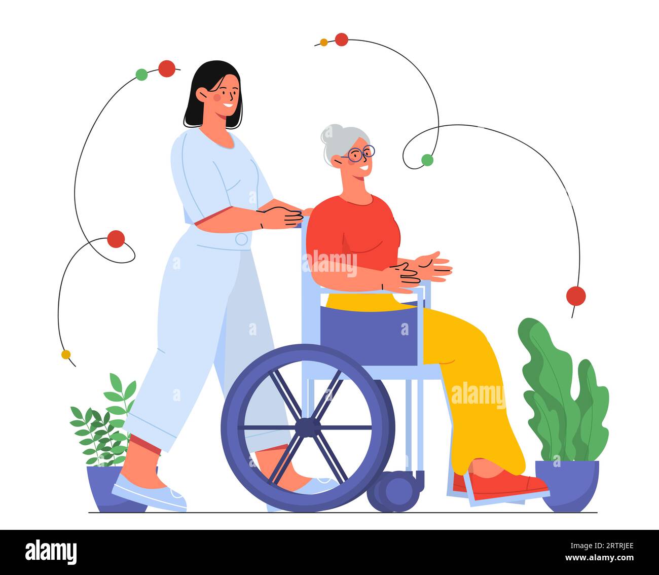 Home elderly care services Stock Vector Images - Alamy