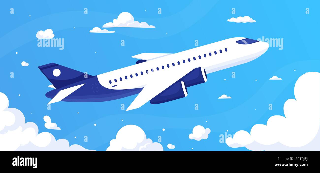 Airplane at sky vector concept Stock Vector Image & Art - Alamy