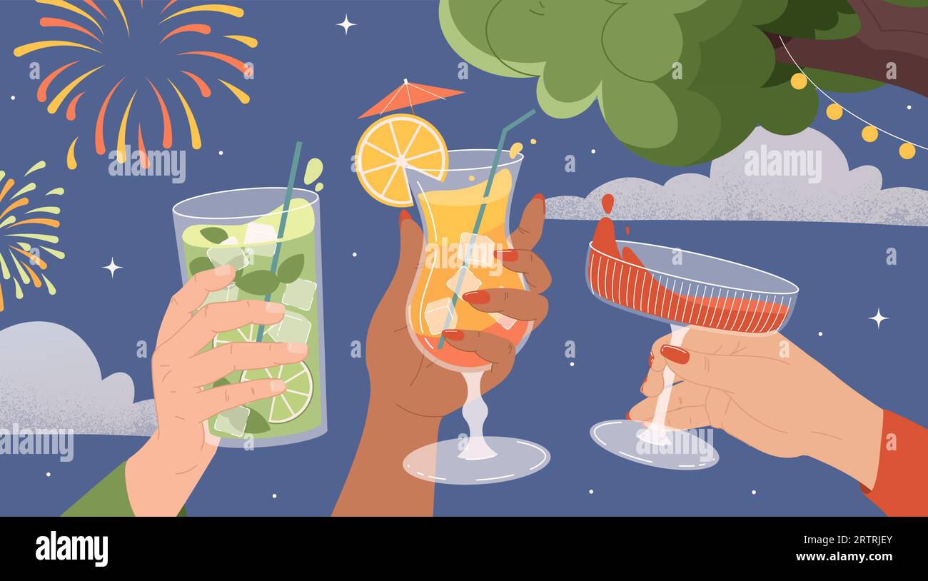 Cocktails party vector poster Stock Vector Image & Art - Alamy