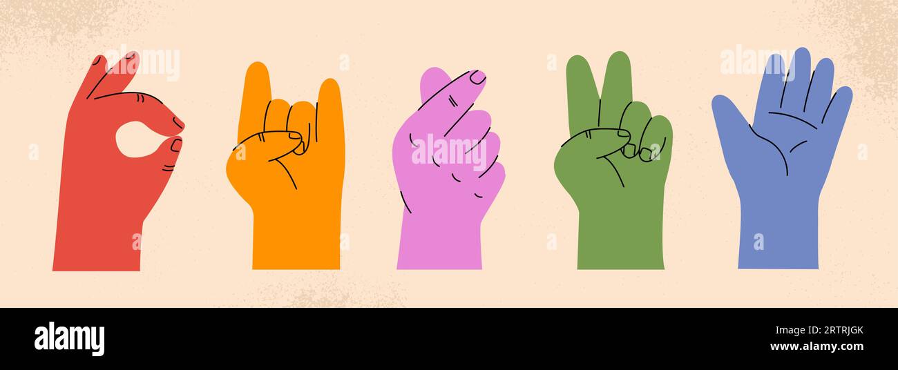 Colorful hands vector set Stock Vector Image & Art - Alamy