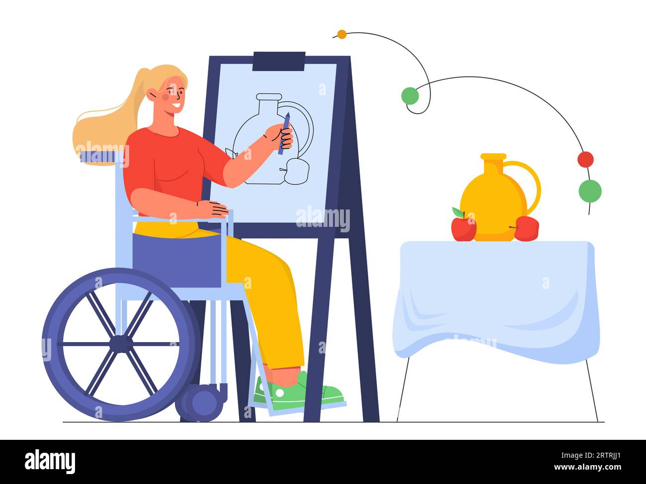 Disabled artist with jug vector concept Stock Vector Image & Art - Alamy