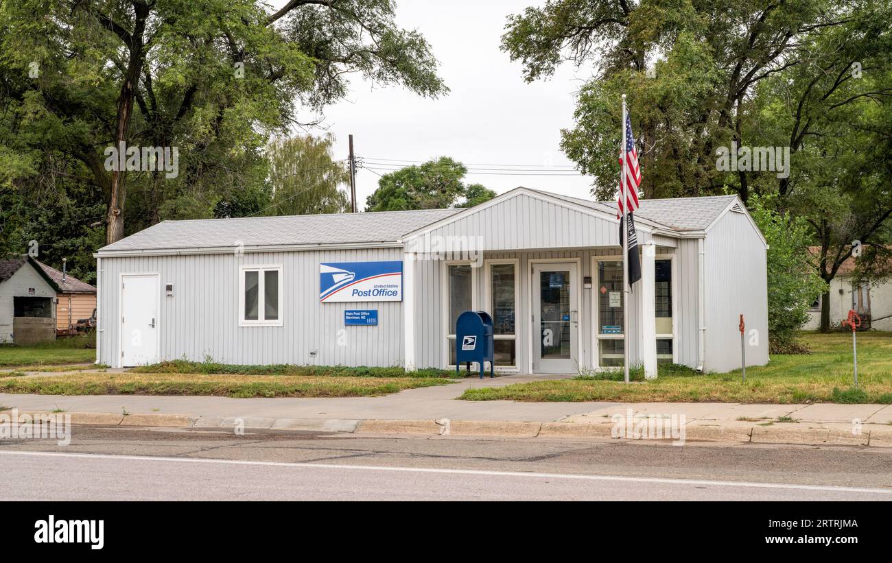 Merriman, NE, USA - September 10, 2023: US Post Office in a small rural ...