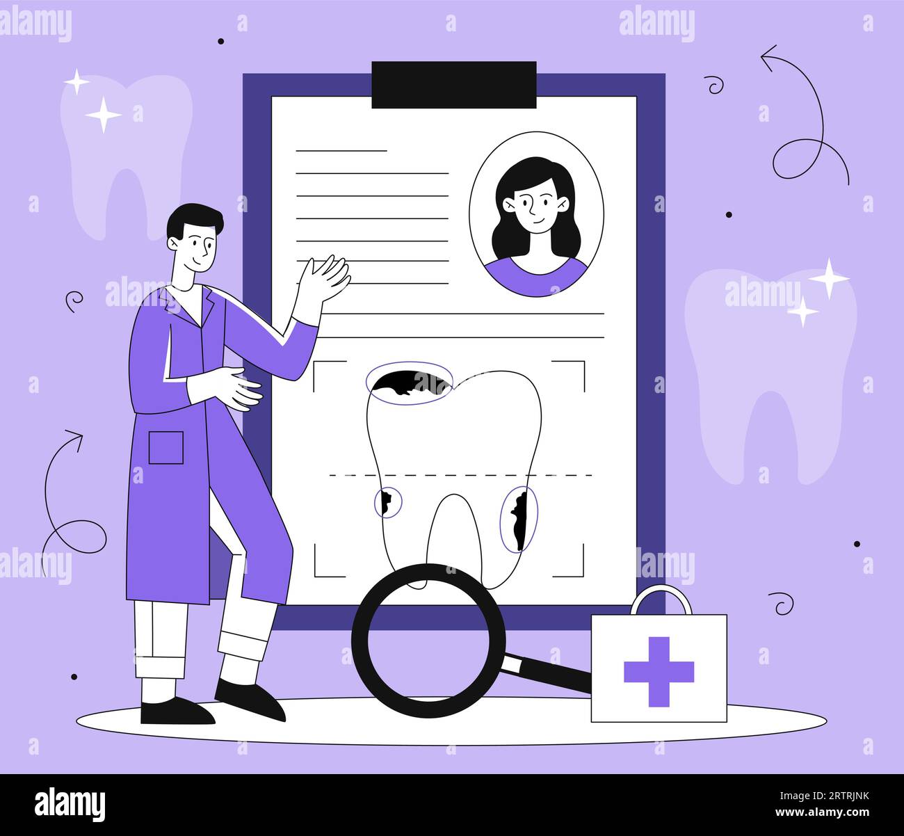 Dental card patient vector line concept Stock Vector Image & Art - Alamy