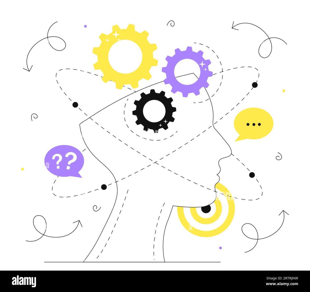 Thinking line vector concept Stock Vector Image & Art - Alamy