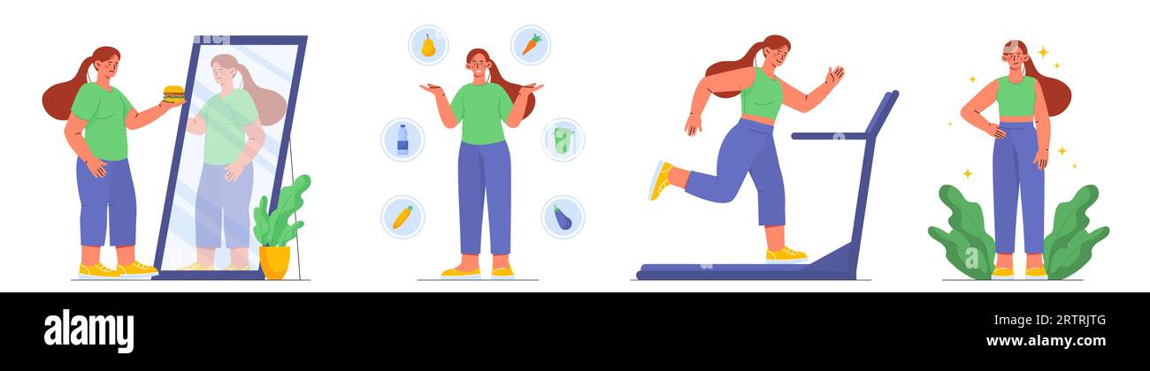 Set of healthy lifestyle vector Stock Vector Image & Art - Alamy