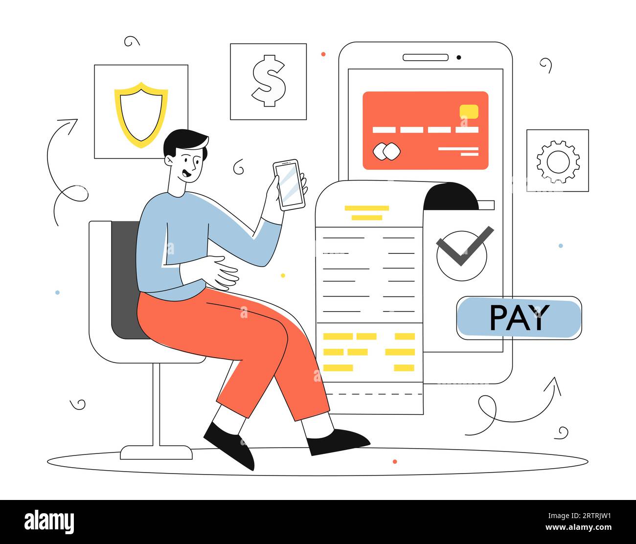 Floating account vector line concept Stock Vector Image & Art - Alamy