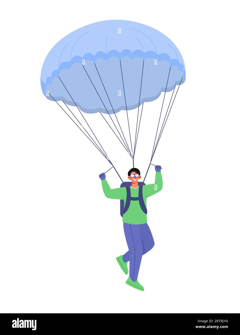 Parachutist with blue parachute vector concept Stock Vector Image & Art ...
