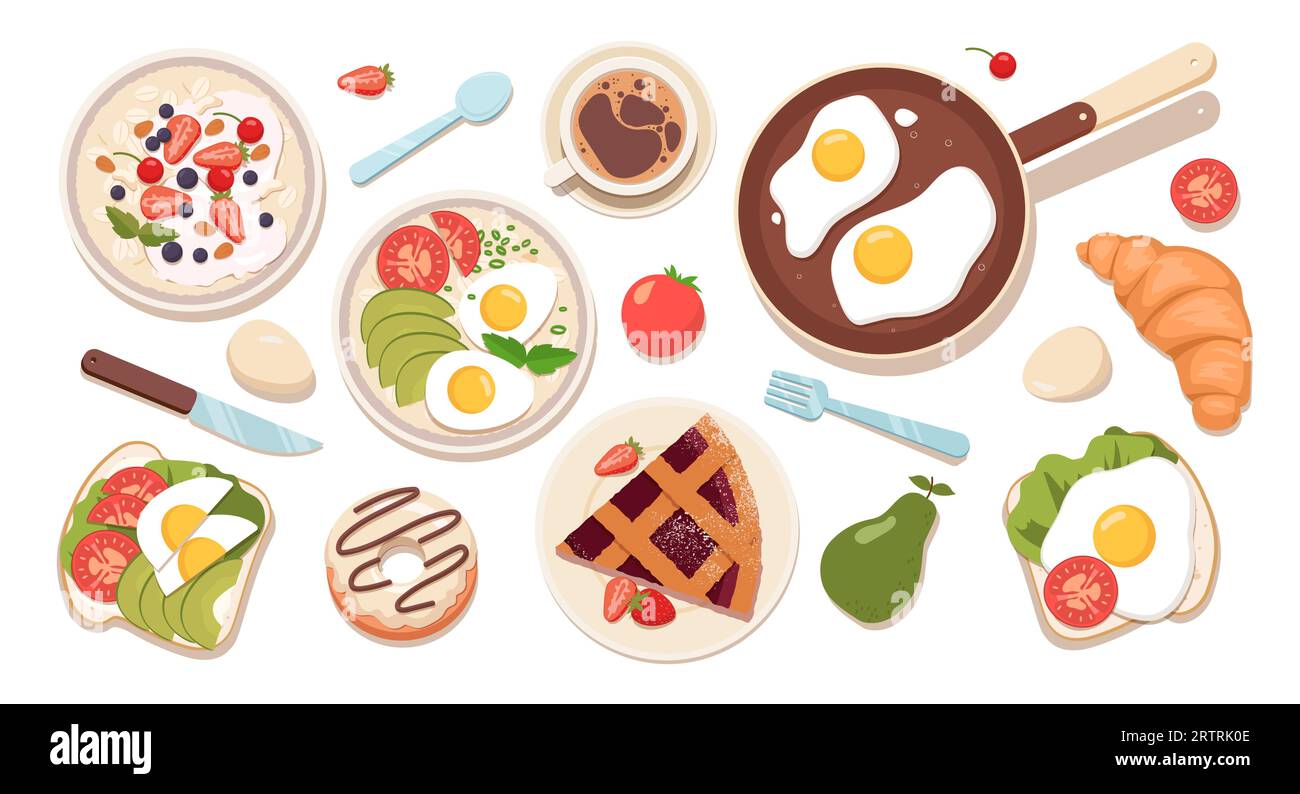 Healthy breakfast vector set Stock Vector Image & Art - Alamy