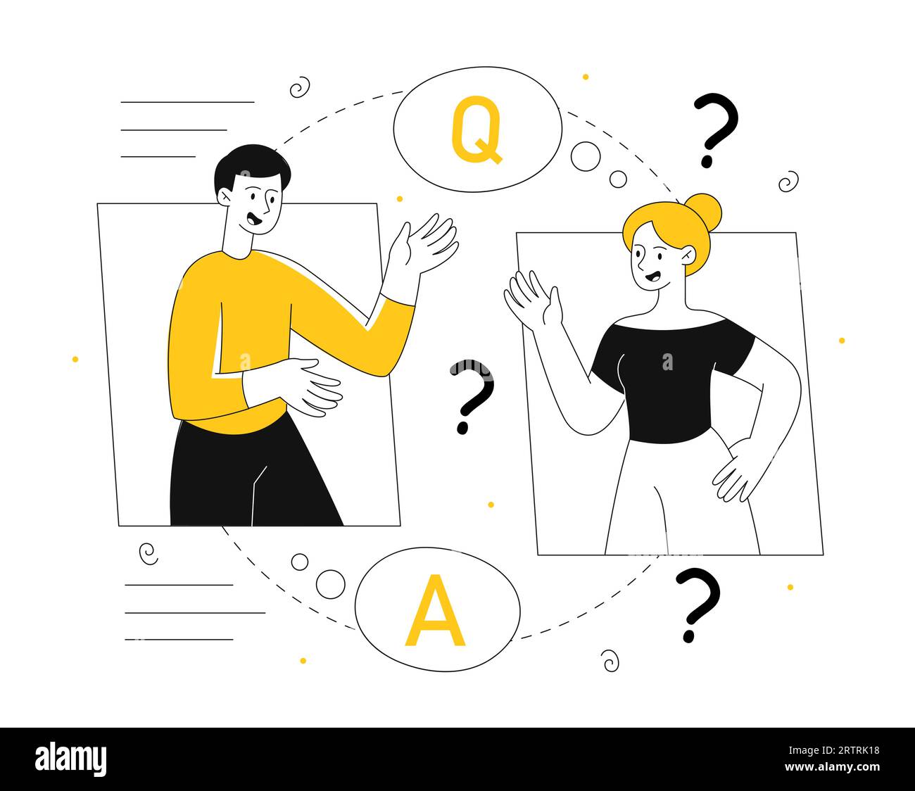 Question answer vector line concept Stock Vector Image & Art - Alamy