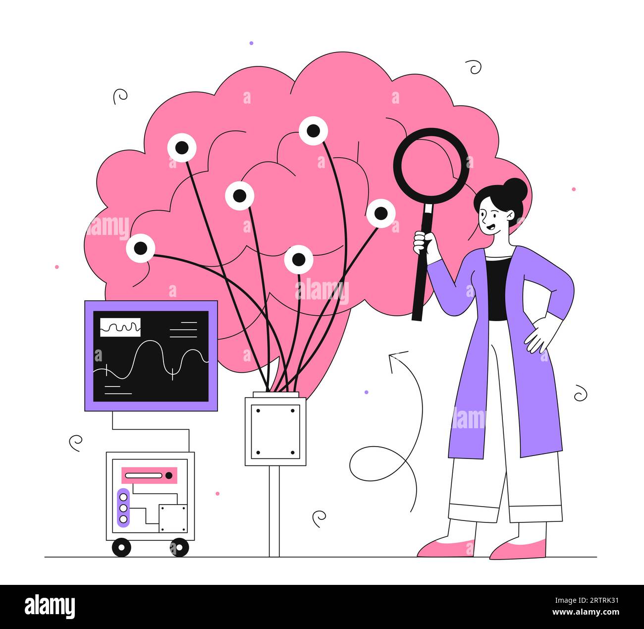 Neurologist with mind vector line concept Stock Vector Image & Art - Alamy