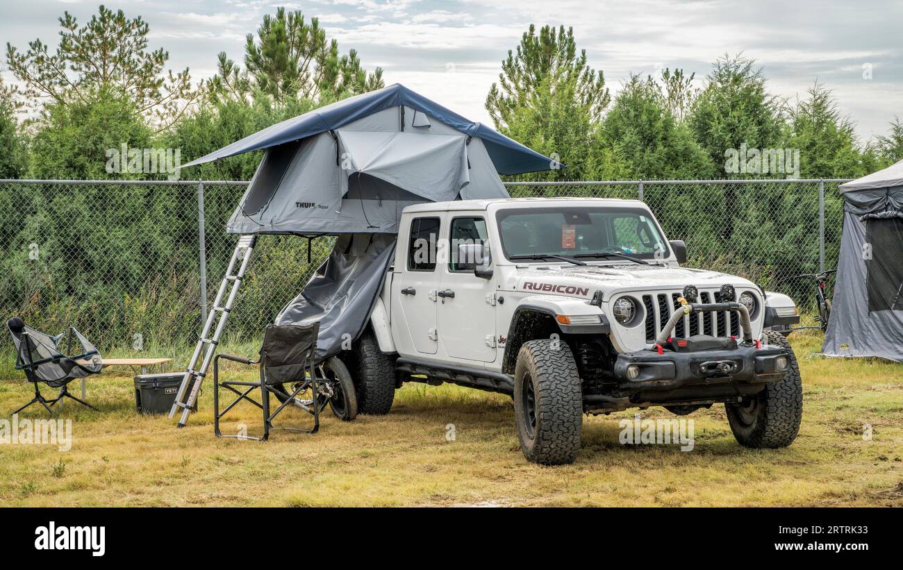 Loveland, CO, USA - August 25, 2023: Jeep Wrangler, Rubicon model, with ...