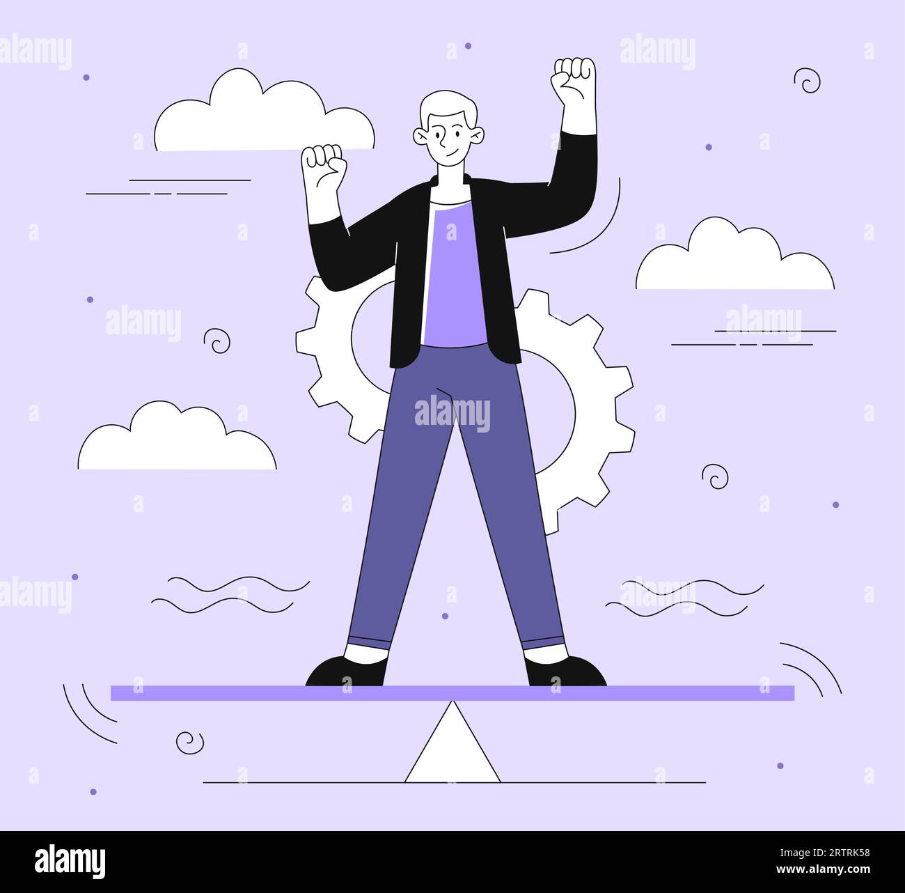 Man with stability line vector concept Stock Vector Image & Art - Alamy