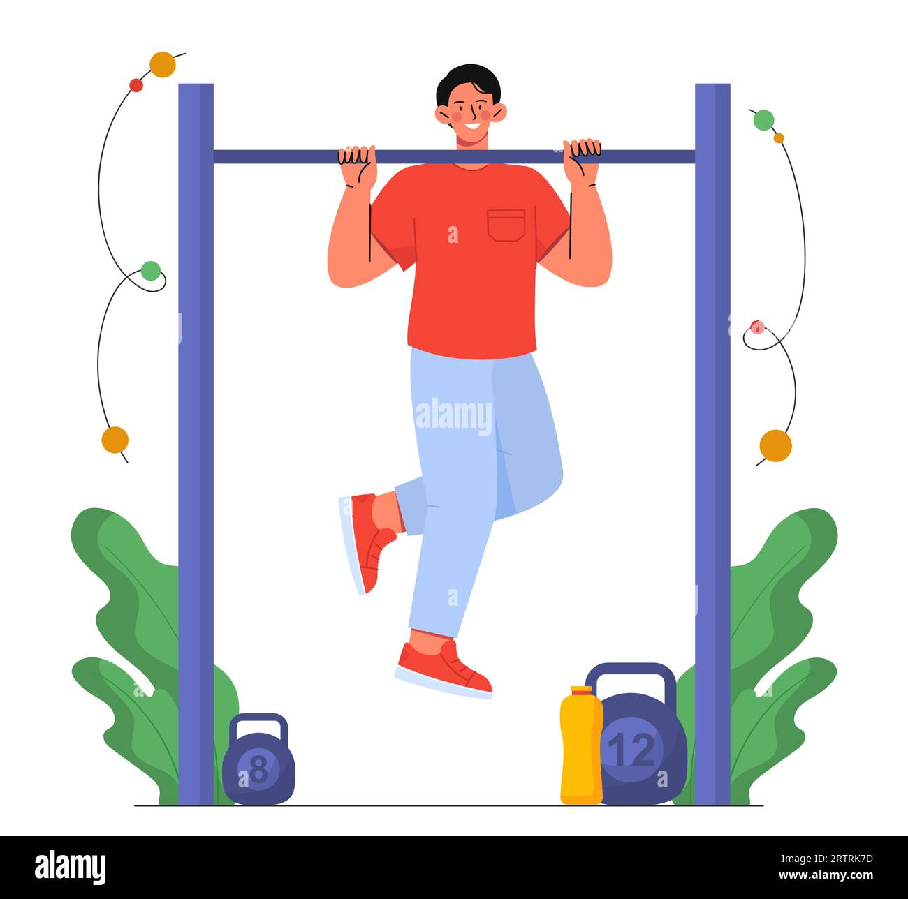 Workout exercise man pull Stock Vector Images - Alamy