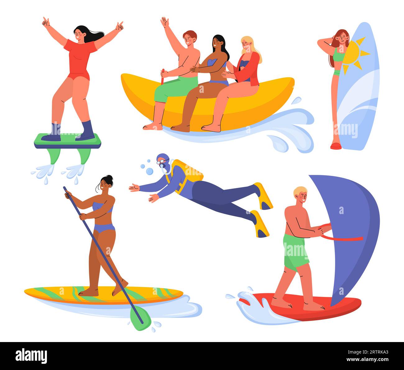Set of people at canoe vector concept Stock Vector Image & Art - Alamy