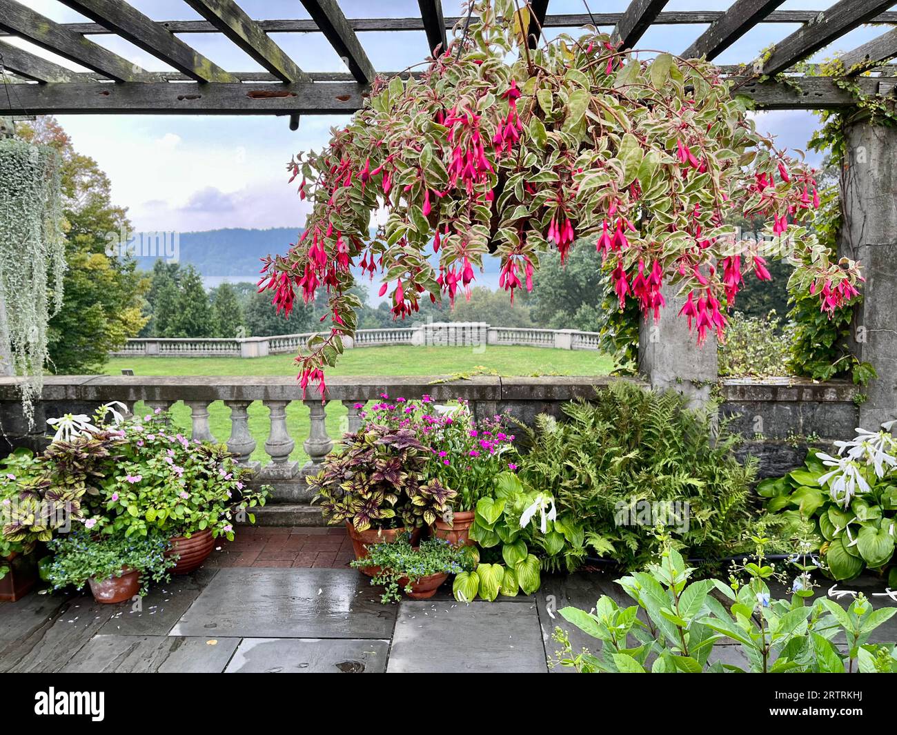 Wave Hill‘s main Pergola on the Great Lawn . Grounds at the Wave Hill ...