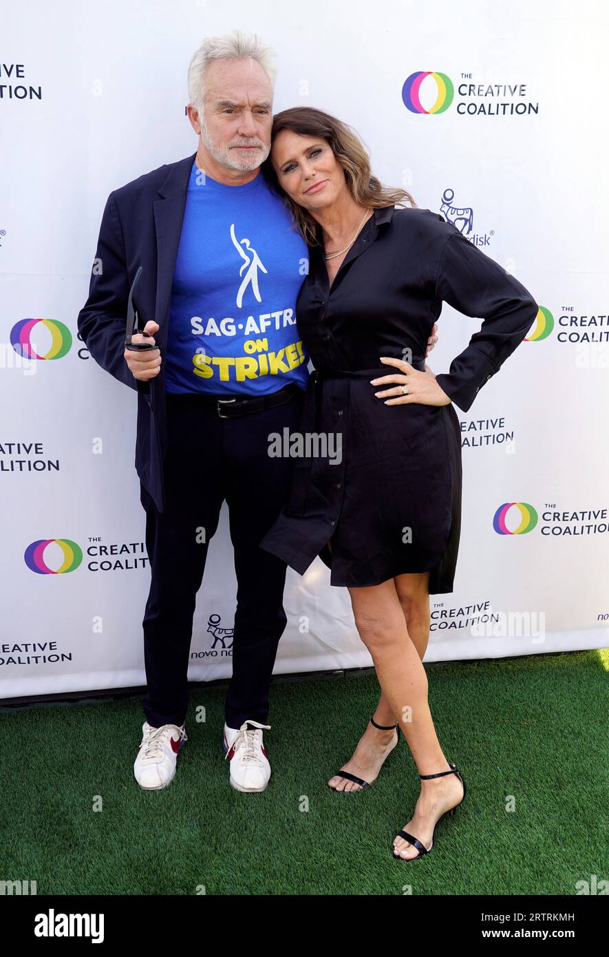 Actors Bradley Whitford, left, and Amy Landecker pose together at The ...