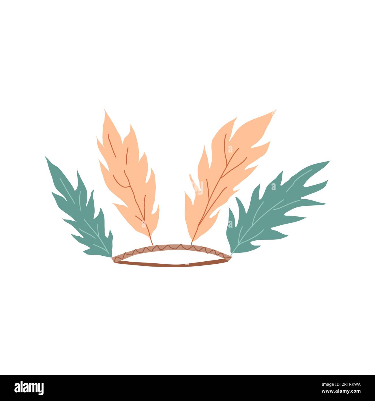 Hand drawn elements, Hats, clothing wild tribe. Colored feathers ...