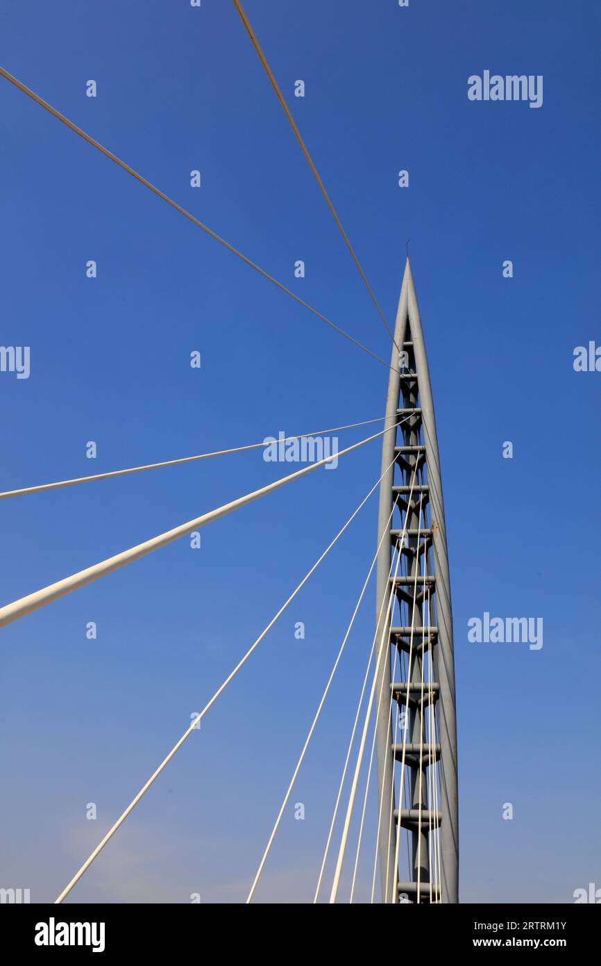 Steel beam and cable-stayed cable Stock Photo - Alamy