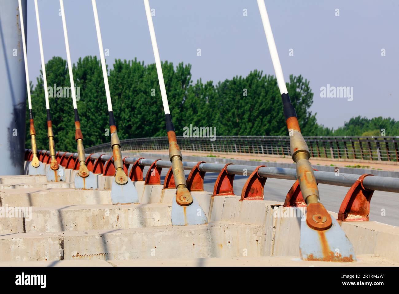 Cable-stayed cable and concrete Stock Photo - Alamy