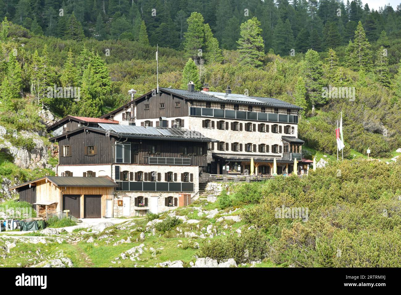 The New Traunstein Hut of the German Alpine Club on the horse-rider Alm ...