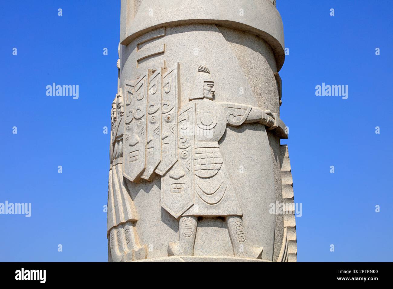 ancient Chinese characters carved on the totem pole Stock Photo - Alamy
