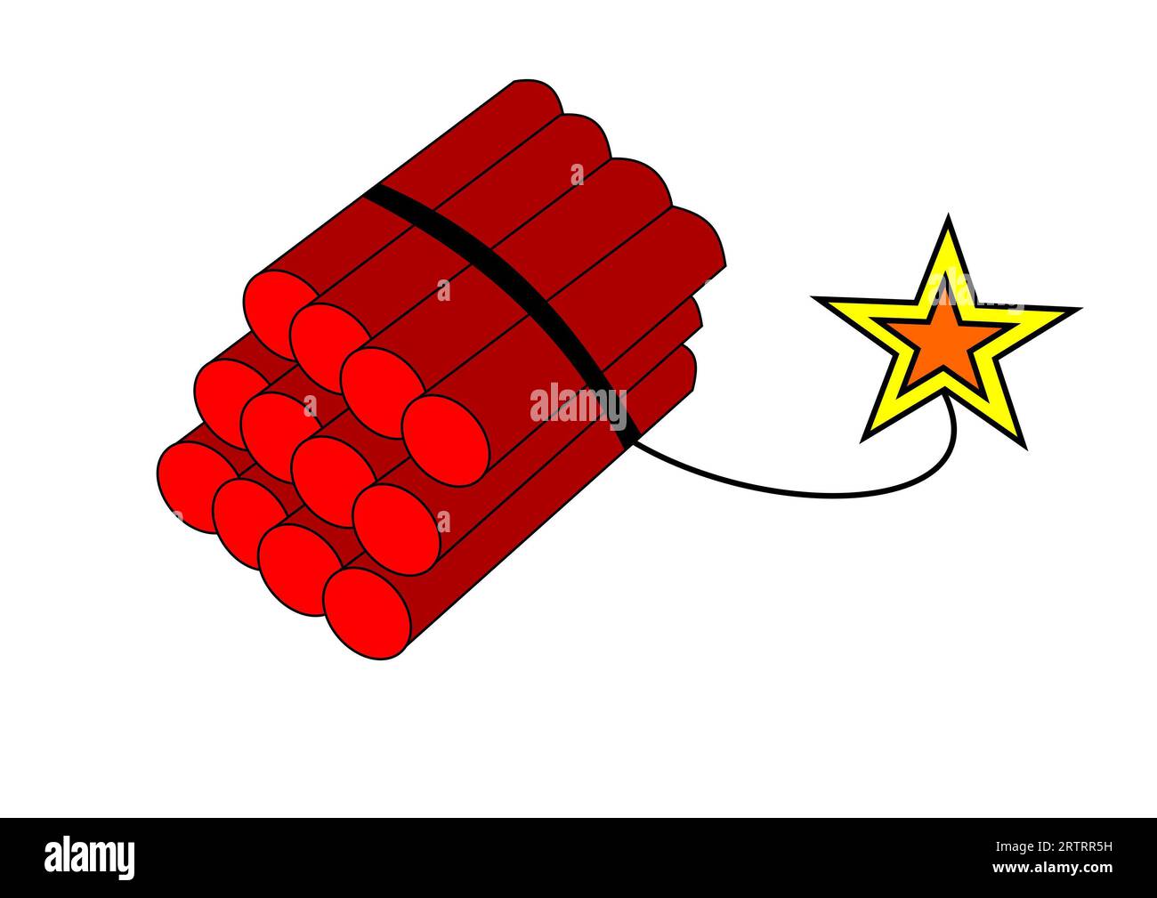 Dynamite with burning fuse, illustration Stock Photo - Alamy
