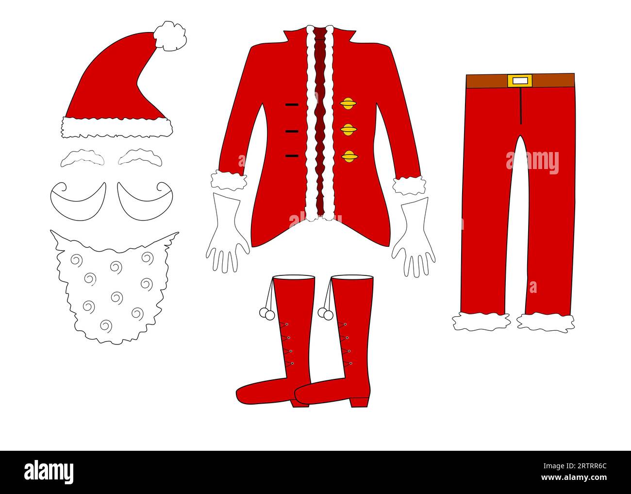 Father Christmas costume, razzle-dazzle beard, cap, moustache, eyebrows ... Father Christmas costume, razzle-dazzle beard, cap, moustache, eyebrows ...