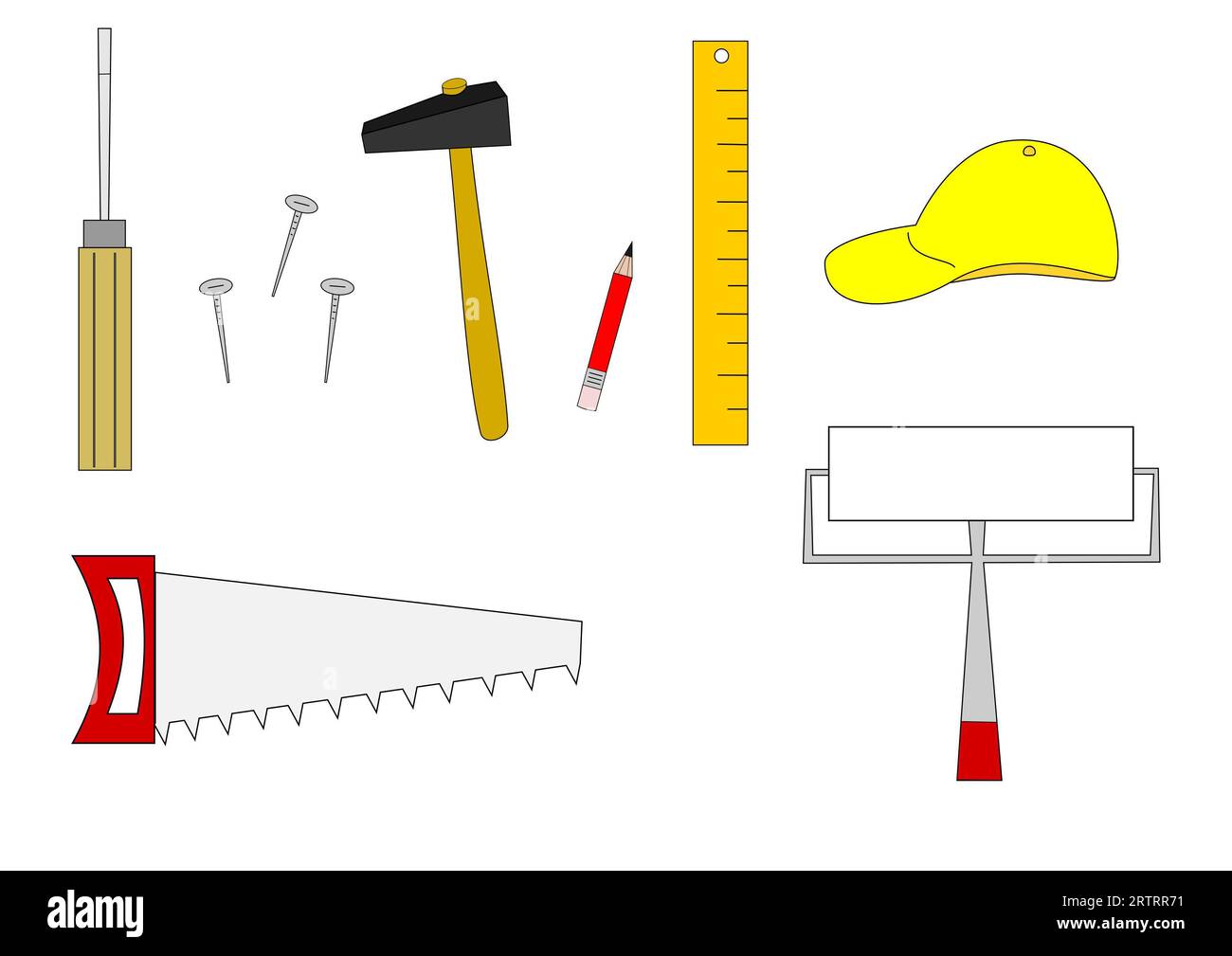 Various tools on a white background, illustration Stock Photo - Alamy