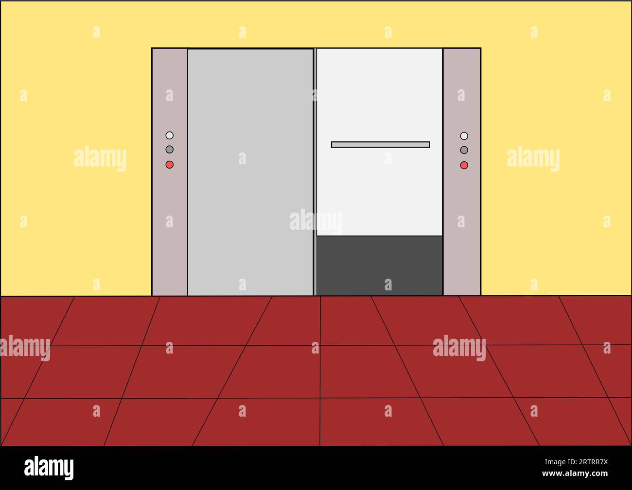 Lift in an office building, illustration Stock Photo - Alamy