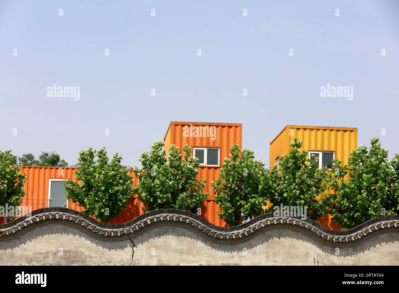 Container buildings in a park, China Stock Photo - Alamy