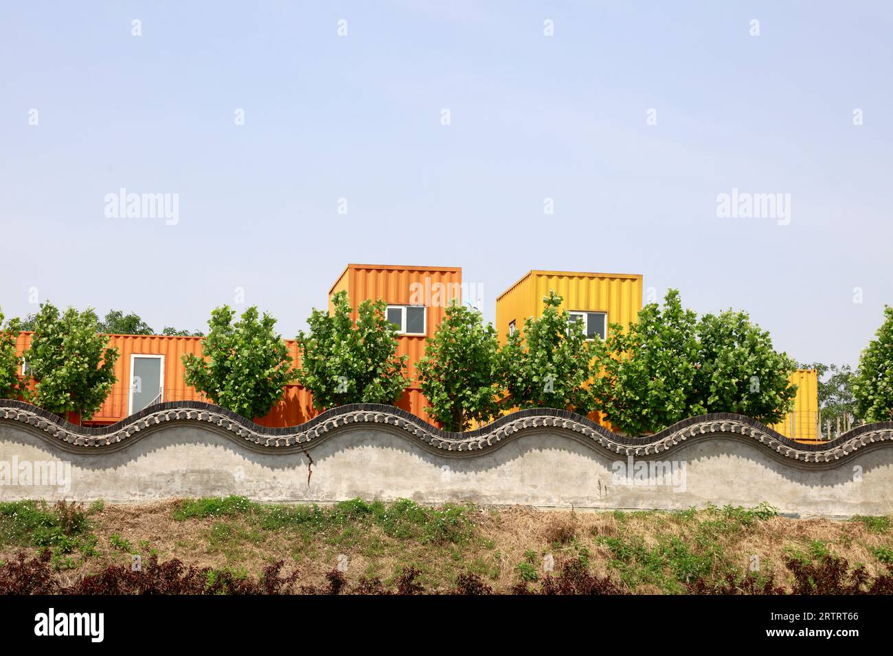 Container buildings in a park, China Stock Photo - Alamy