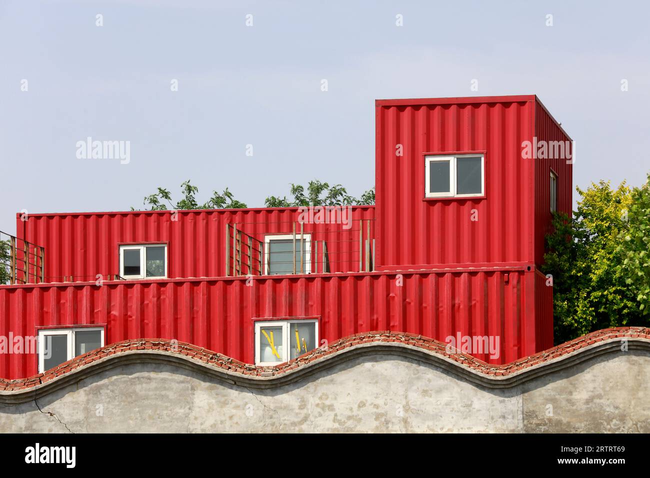 Container buildings in a park, China Stock Photo - Alamy