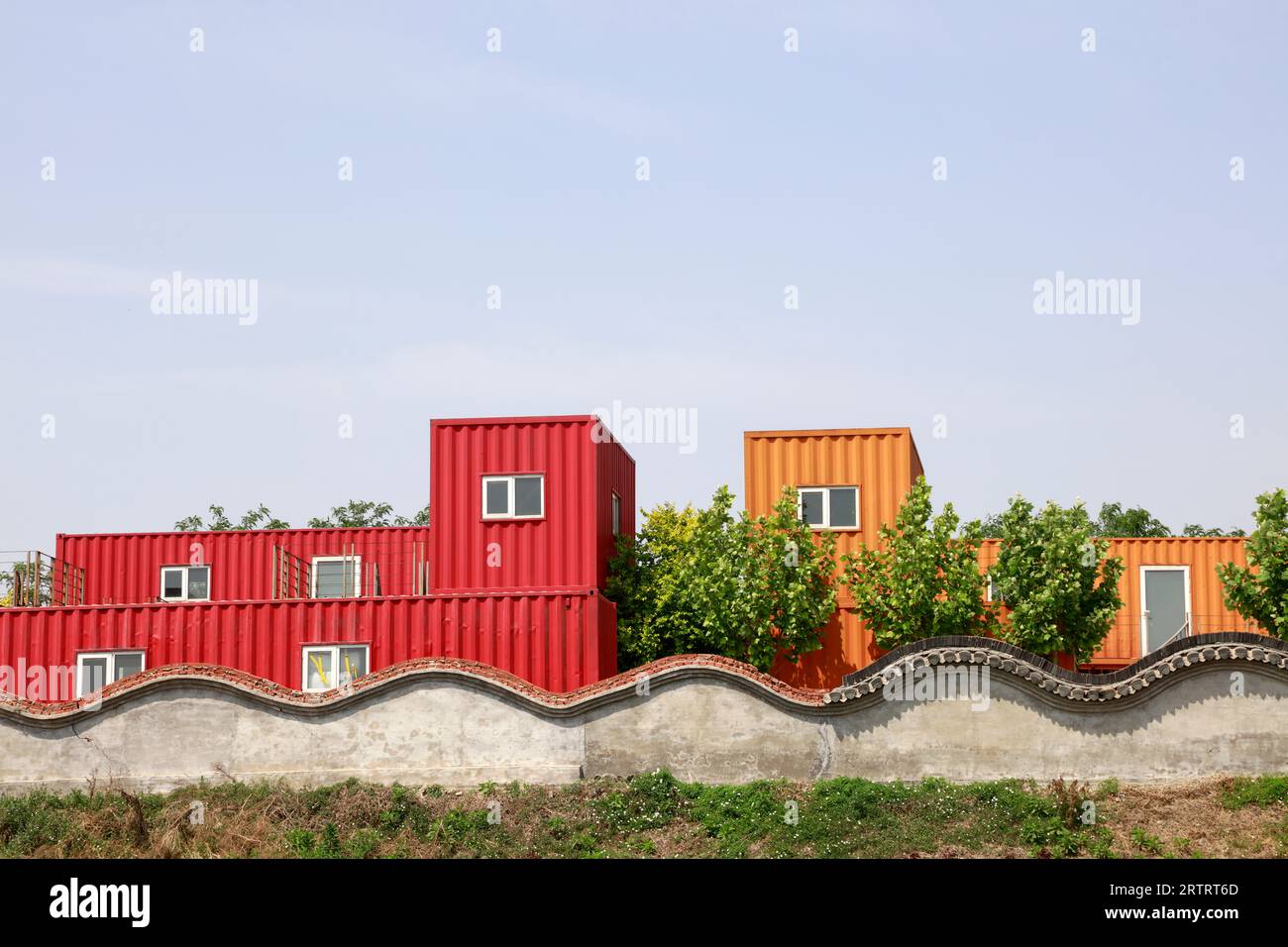 Container buildings in a park, China Stock Photo - Alamy