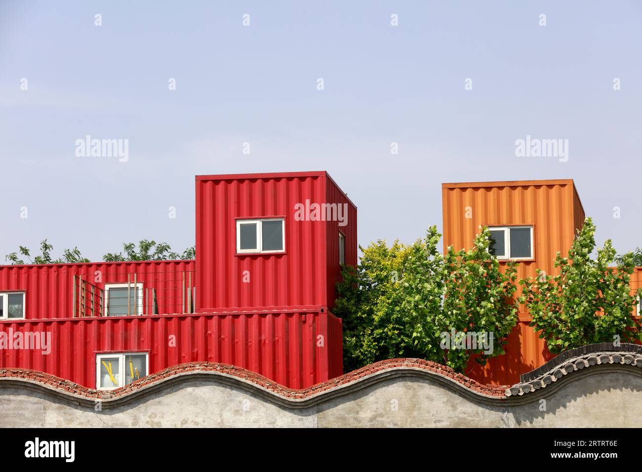 Container buildings in a park, China Stock Photo - Alamy